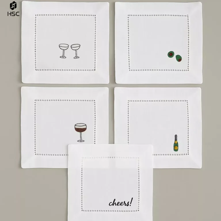 Customized Wholesale Embroidered Linen Cocktail Napkins in Multiple ...